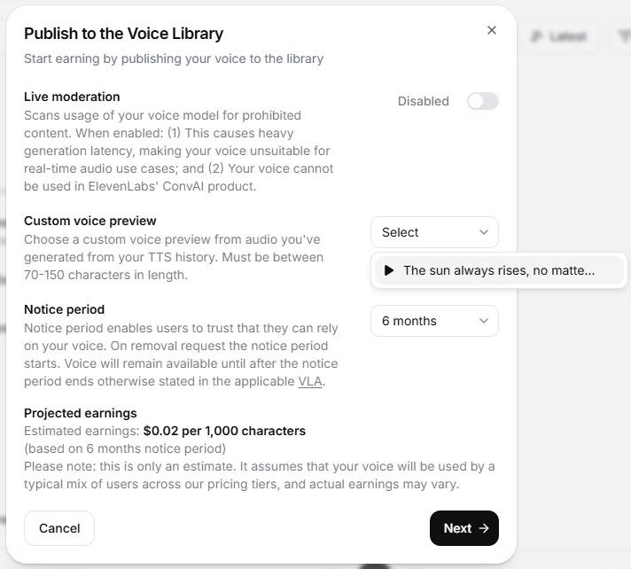 How do I add a custom preview for my shared voice? – ElevenLabs